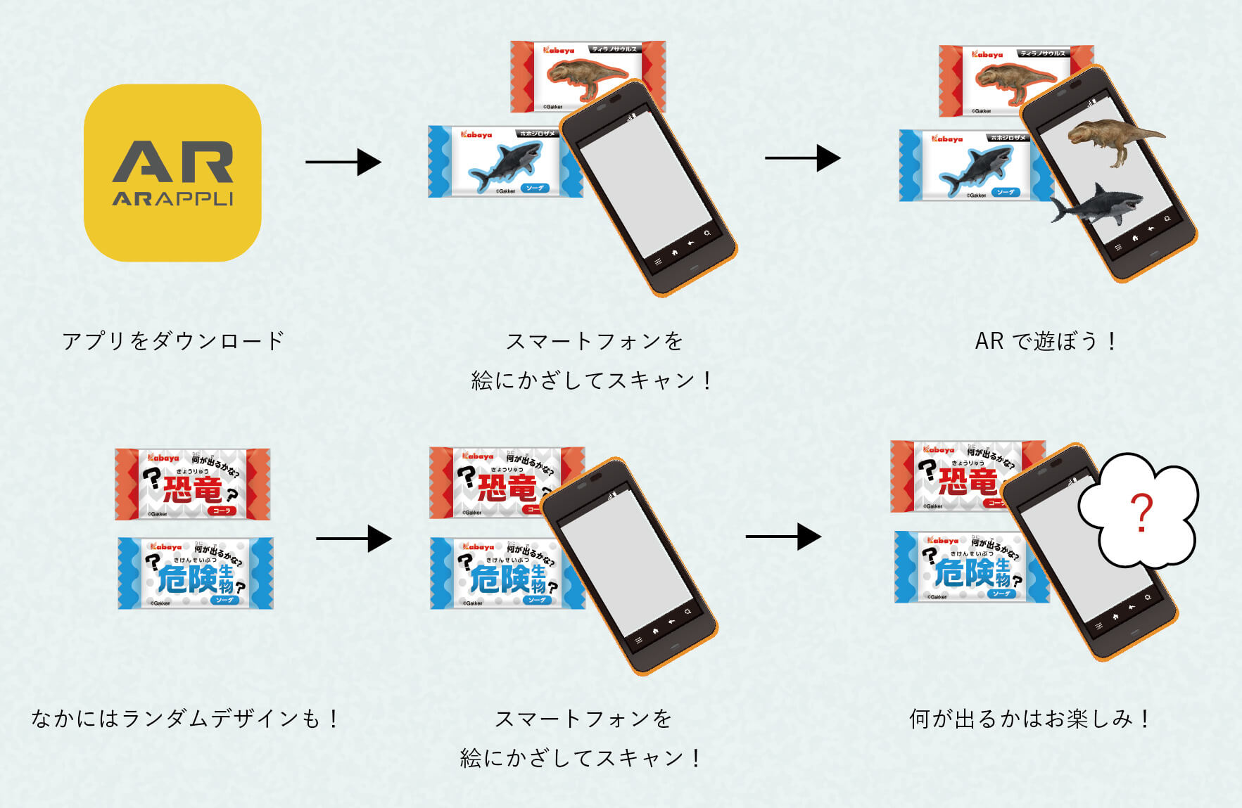 AR付きのグミ【図鑑LIVEグミ ドリンク】スマホをかざすと恐竜が出現！ | KidZAURUS (キッザウルス)